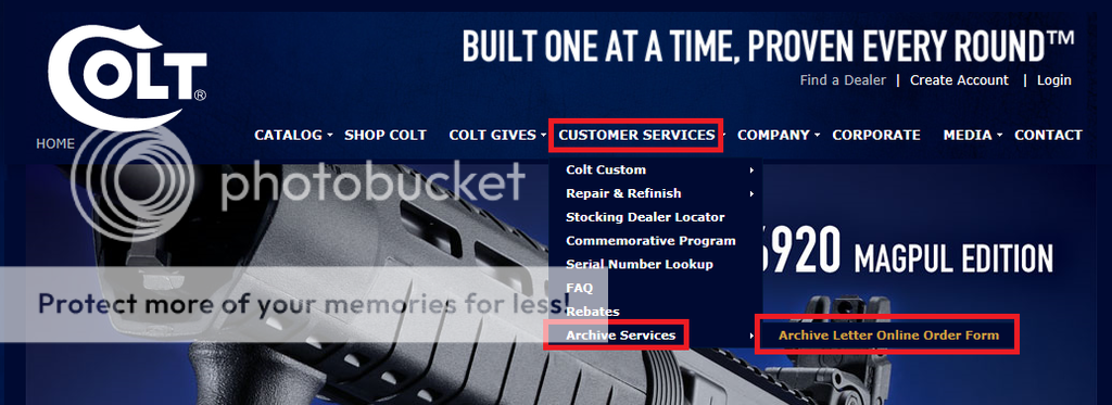 Colt Archive Letter Online Order Form | Colt Forum