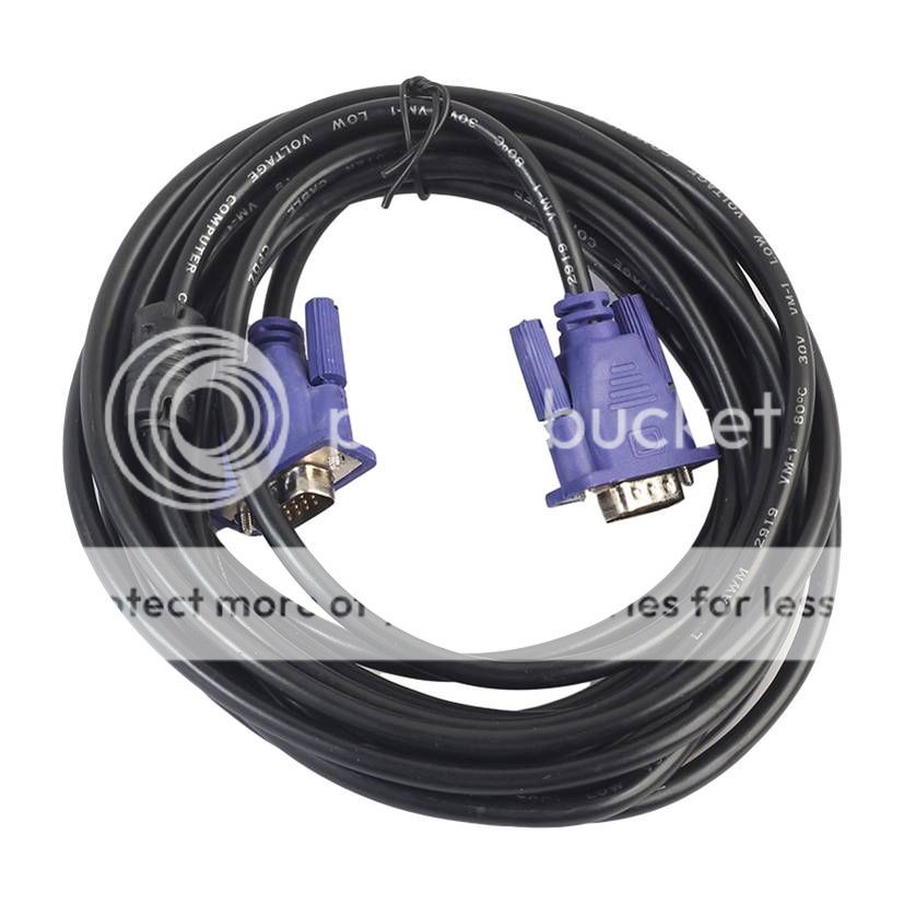 3M Long VGA SVGA 15pin Male to Male Extension PC Monitor LCD HD Screen ...