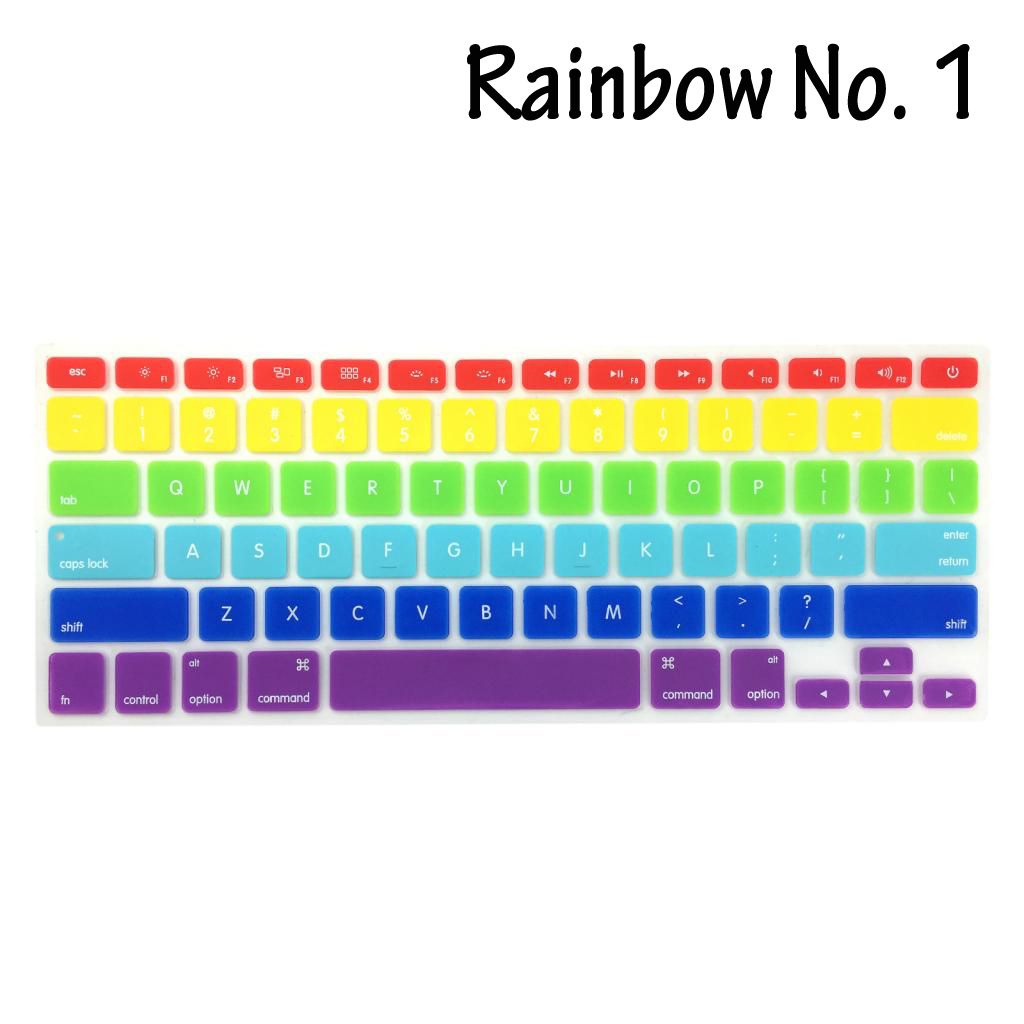 Rainbow Keyboard Silicone Cover Protector for Apple Macbook Air Pro 13 ...